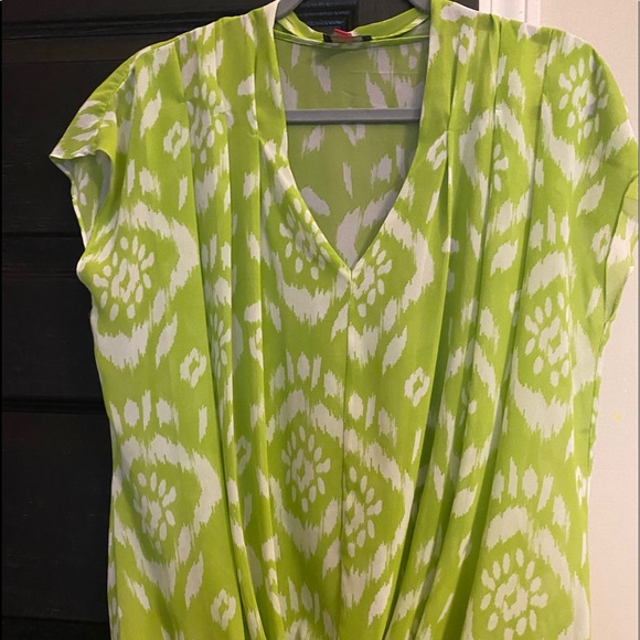 Vince Camuto | Tops | Vince Camuto Lime Green And White Shirt | Poshmark